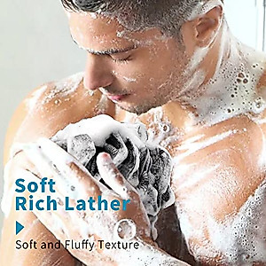 FARMOGA Bath Sponge Shower Loofah Soft Mesh Body Wash Scrubber Exfoliator Puff Shower Sponge Essential Skin Care for Women & Men Bathing Tool