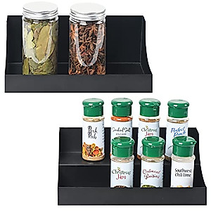 Magnetic Spice Rack for Refrigerator, Magnetic Shelf , Spice Rack Organizer for Holding Spices, Jars, Bottle, Beve (Black, 2Pack)