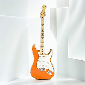 Fender Player Stratocaster SSS Electric Guitar, with 2-Year Warranty, Capri Orange, Maple Fingerboard
