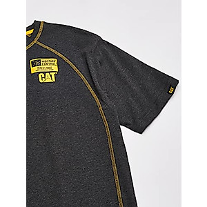 Caterpillar Men's Performance Short Sleeve T-Shirt (Regular and Big & Tall Sizes), Charcoal Heather Grey, Large
