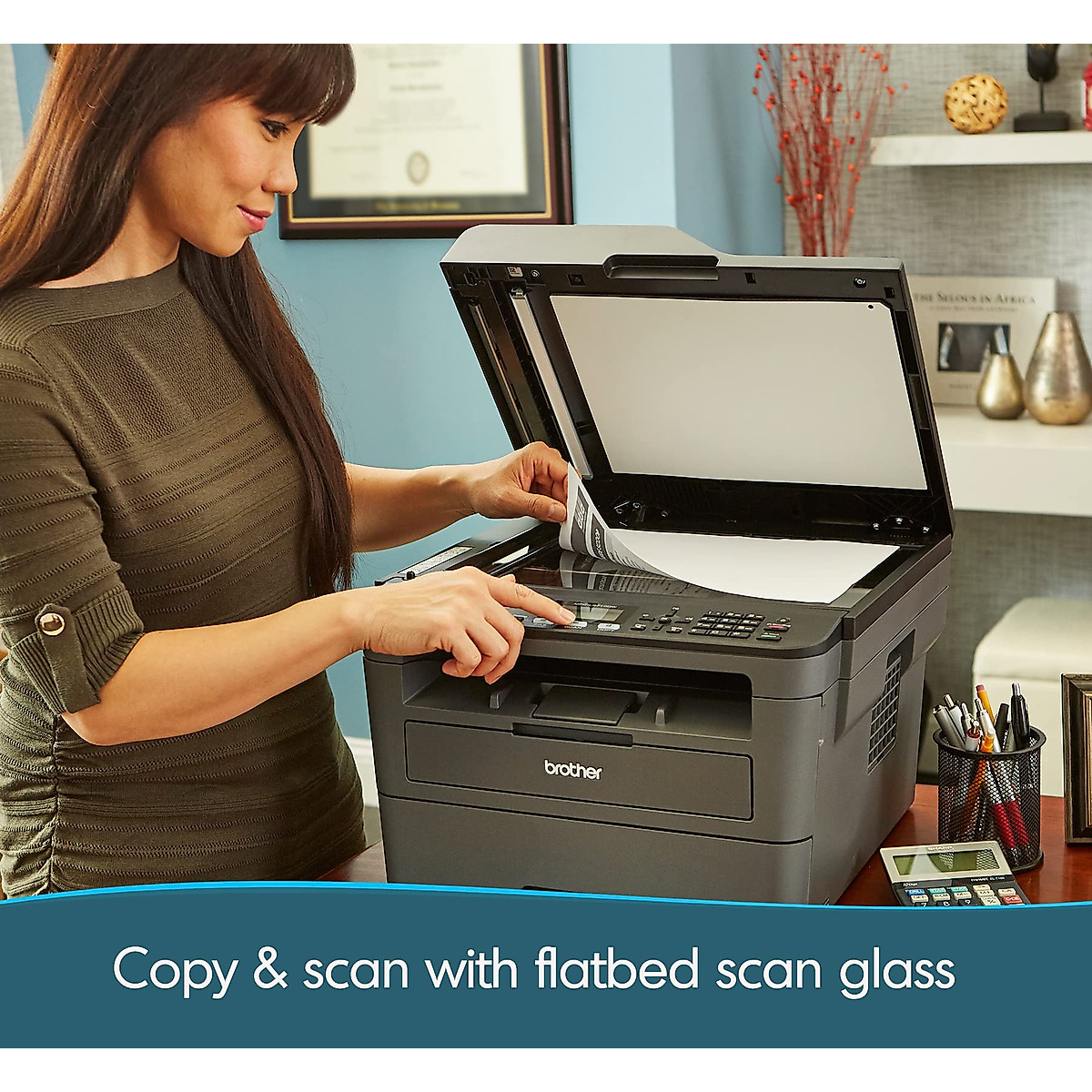 Brother Monochrome Laser, Compact All-In One, Multifunction Printer, MFCL2710DW, Wireless Networking and Duplex Printing, Amazon Dash Replenishment Ready