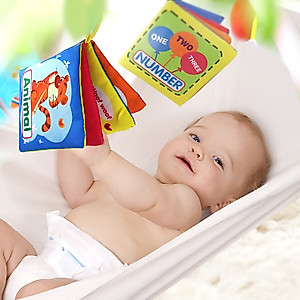 Coolplay Baby's First Non-Toxic Soft Cloth Book Set, Crinkle Books Friction with Rustling Sound - Pack of 8