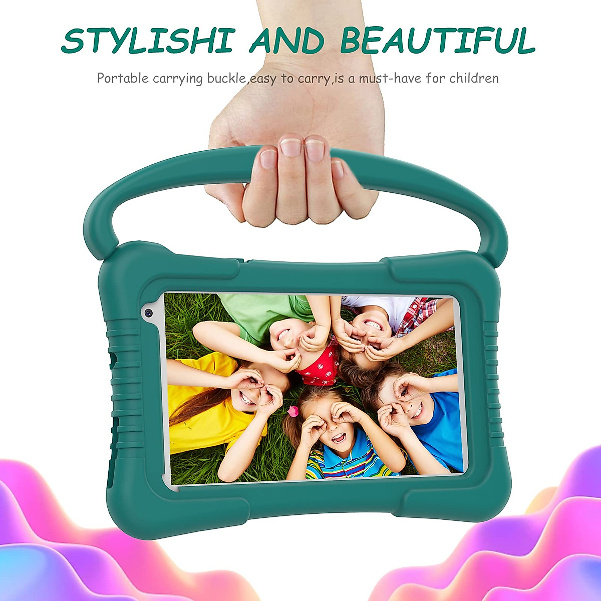 7 Inch Kids Tablet, Quad Core Android 11 Toddler Tablets, Children Tablet with 32GB Storage 2GB RAM WiFi BT Shockproof Case Dual Camera Educationl Games Parental Control, Kids Software Pre-Installed