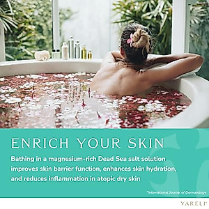 Yareli Dead Sea Bath & Foot Soak, Unscented Magnesium Bath Salt Flakes, Alternative to Epsom Salt, 15lbs with Over 800,000mg of Elemental Magnesium Per Bag