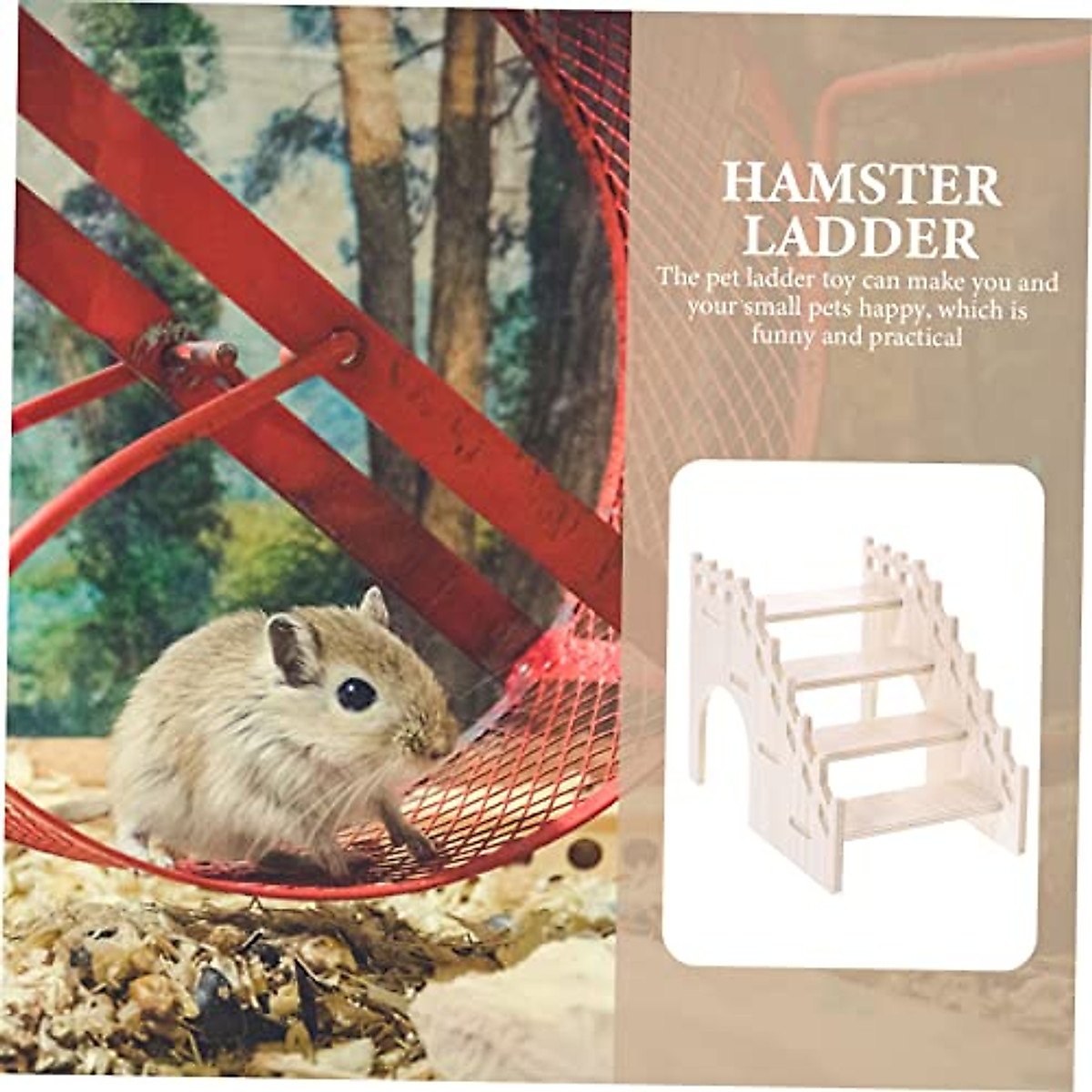 balacoo 3pcs Ladder Hamster Toy Wooden Hamster Ladder Hamster Platform and Ladder Critter Nation Wood Chinchilla Hideout Rat Hermit Crab Climbing Toys Wood Ladder chew Training Ladder