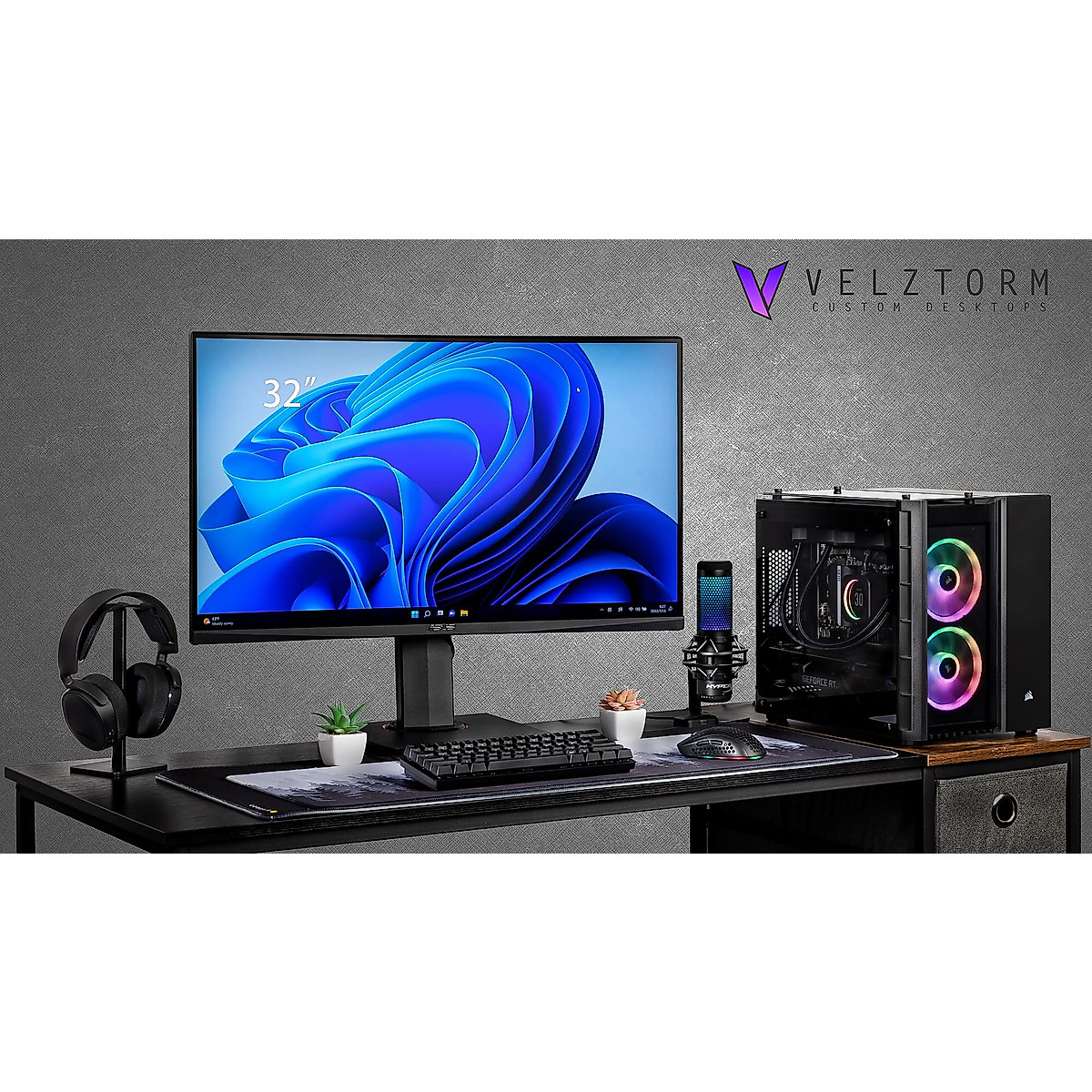 Velztorm Vitrux SFF Gaming PC Desktop (Intel i9-12900K 16-Core, GeForce RTX 3080, 32GB DDR5 4800MHz RAM, 1TB PCIe SSD + 2TB HDD (3.5), WiFi 6, 240mm AIO, RGB Fans, 850W PSU, Win 11H) VELZ0059