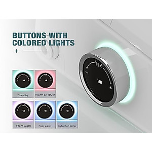 MEJE #001U-Electronic Bidet Seat for Elongated Toilets with Remote Control, Temperature Display Heated Toilet Seat,Auto Open and Close,Warm Air Dryer and Temp Controlled Wash Functions (White)