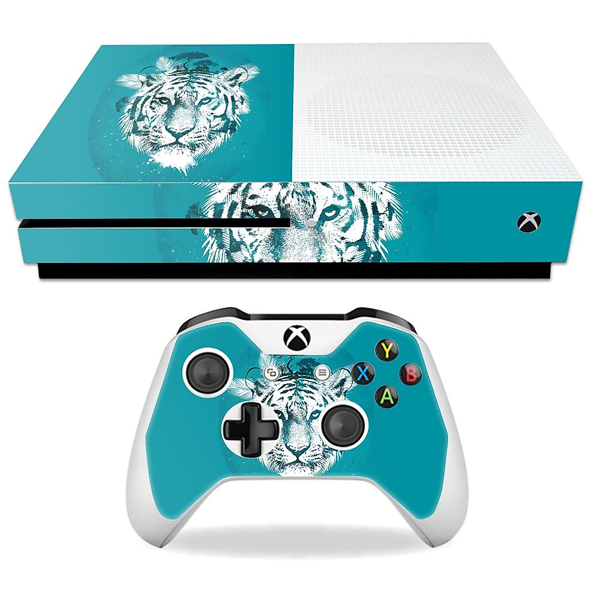 MightySkins Skin Compatible with Microsoft Xbox One S - White Tiger | Protective, Durable, and Unique Vinyl Decal wrap Cover | Easy to Apply, Remove, and Change Styles | Made in The USA