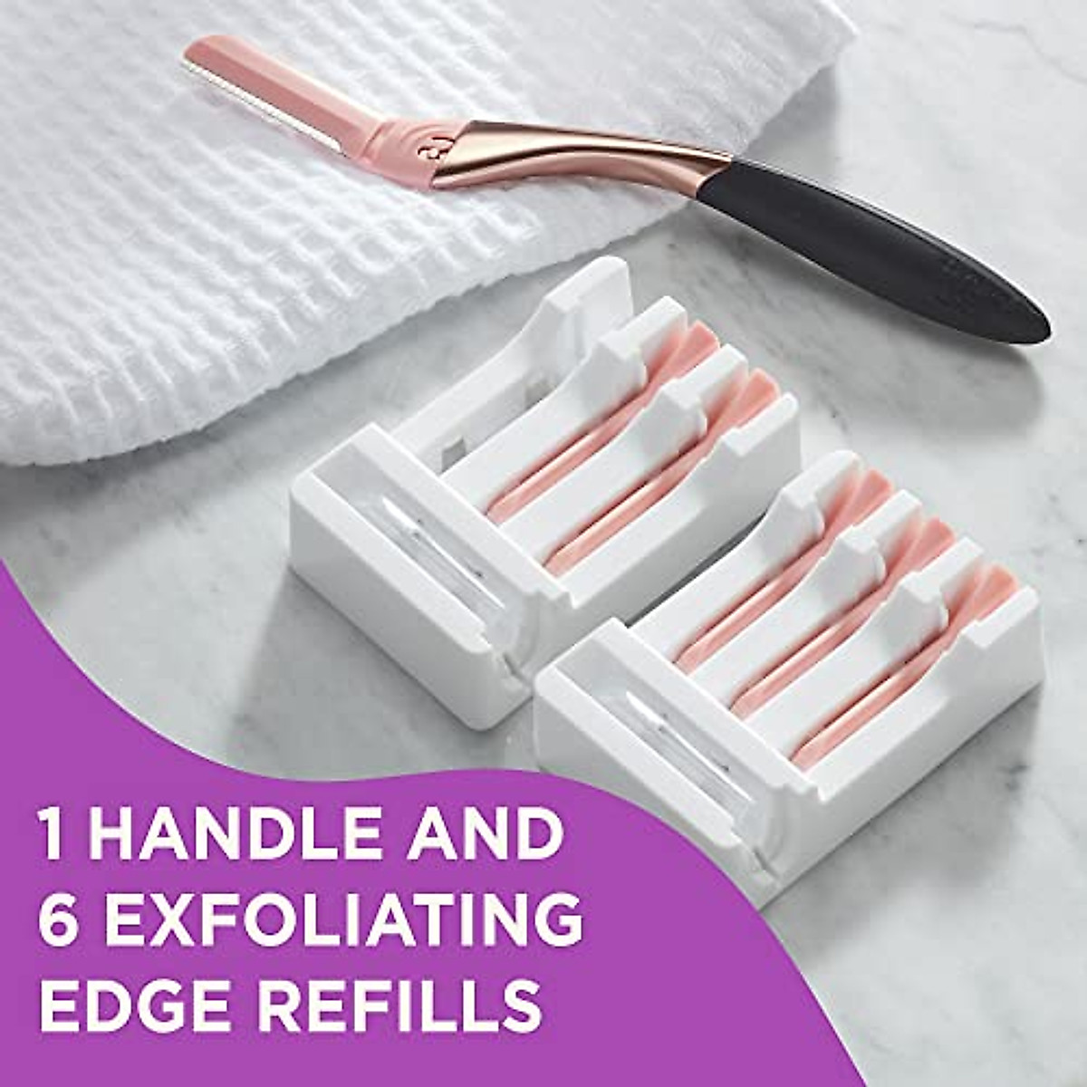 Schick Hydro Silk Dermaplaning Wand, Dermaplaning Tool for Face with 6 Refill Blades | Dermaplane Razor, Peach Fuzz Remover, Eyebrow Razor, Face Razor, Facial Razor, Professional Style Skincare Tool