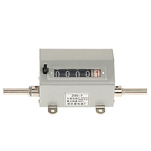 Length Counter, 1 Pack 5 Digits 0-9999.9 Mechanical Length Counter Max Speed 350RPM Grey Reset with Rolling Wheel for Record of Weaving, Plastic Film, Leather, etc