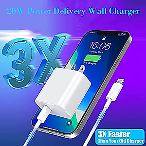 [Apple MFi Certified] iPhone Fast Charger, Veetone 2 Pack 20W USB C Power Delivery Wall Charger Plug with 6FT Type C to Lightning Quick Charge Sync Cable for iPhone 14/13/12/11/XS/XR/X/SE/iPad/AirPods