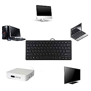 ciciglow Mini Wired Keyboard, 78 Keys Keypad, Portable Ultra Thin Mechanical Gaming Keyboard, Mini USB Wired Office Keyboard for Computer Laptop