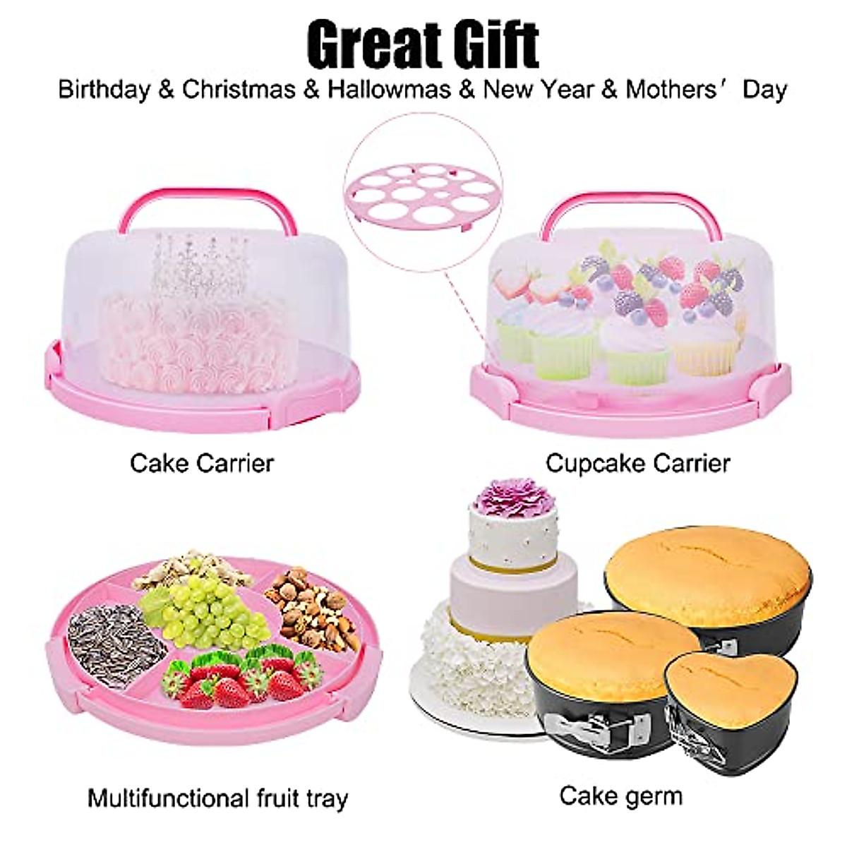 Cake Decorating Kit,635 Pcs Cake Decorating Supplies With 3 Springform Pan Sets Icing Piping Nozzles Cake Rotating Turntable Cake Topper Piping Bags Cake Carrier Holder,Cake Baking Supplies Set Tools