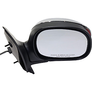 Kool Vue Mirror Set Compatible with 2001-2003 Ford F-150, Driver and Passenger Side, Crew Cab Pickup (SuperCrew Cab), Chrome, Power