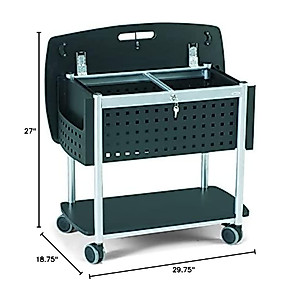 Safco Products 5370BL Letter or Legal Size Scoot Mobile File with Work Surface, Black/Silver