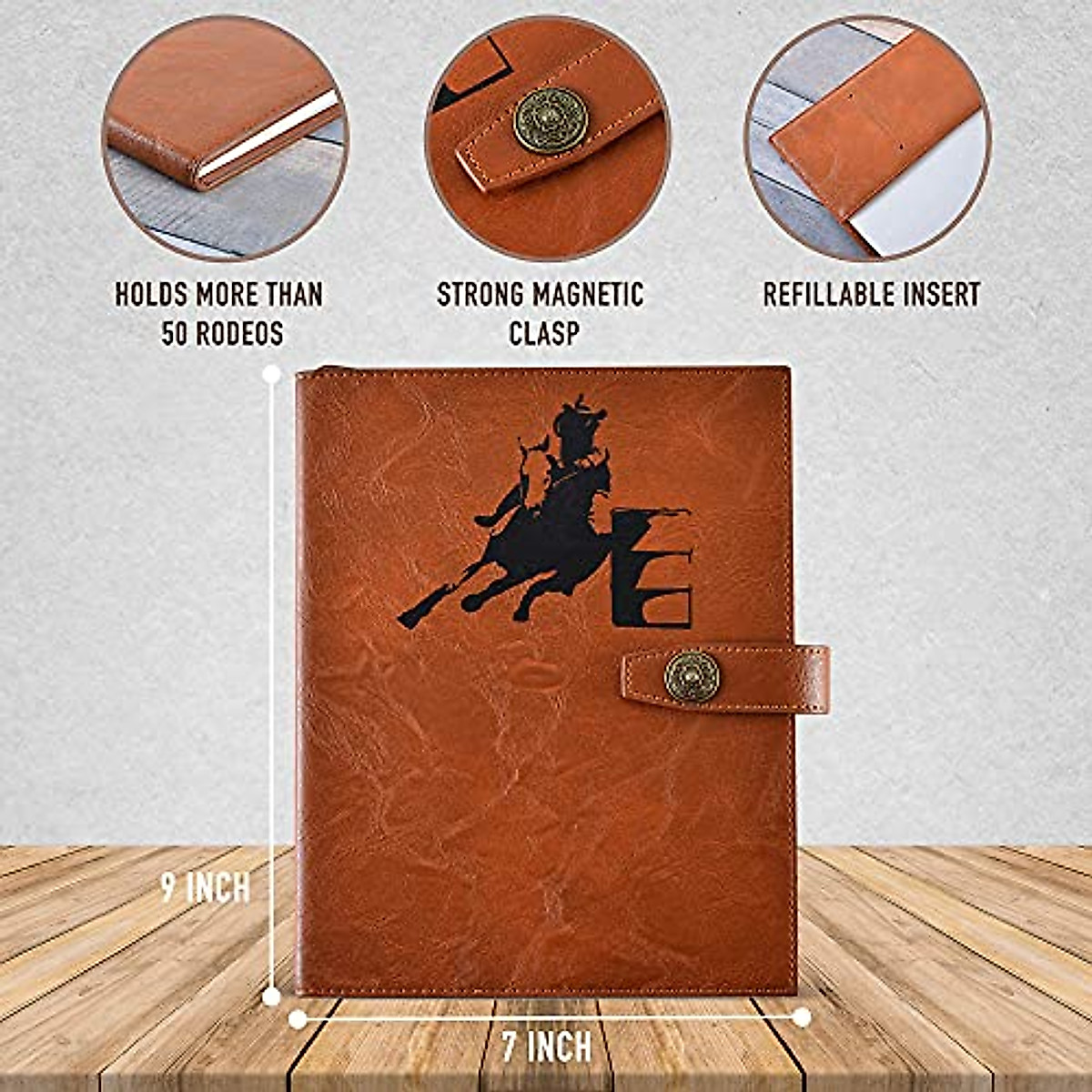 Starkenburg Company Barrel Racing Record Book, Barrel Racing Gifts for All Ages, 50 Plus Rodeos, Barrel Racing Tips, Barrel Racer Schematics, Goal Setting, Hardcover with Premium Western Styled Pages