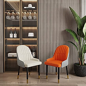 holcmic Kitchen Dining Chair, Dining Chair, Dining Chairs Set of 4, Kitchen Chair, Dining Room Chair (White/Grey)