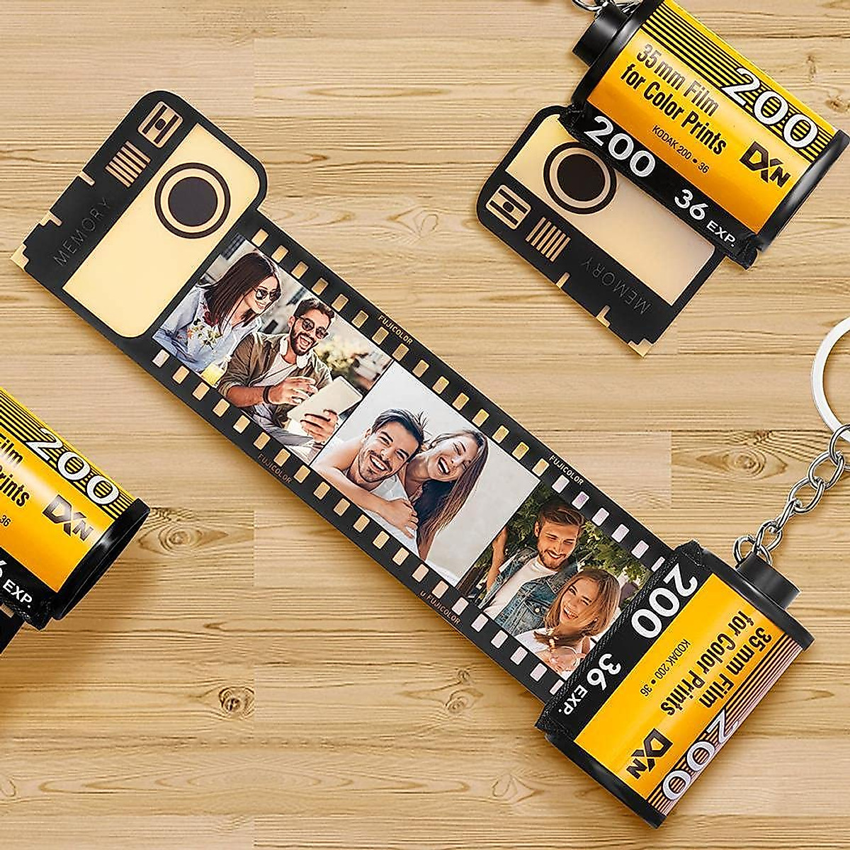 SOUFEEL Film Roll Keychain Customized Keychain with Picture Personalized Camera Memory Reel Gifts