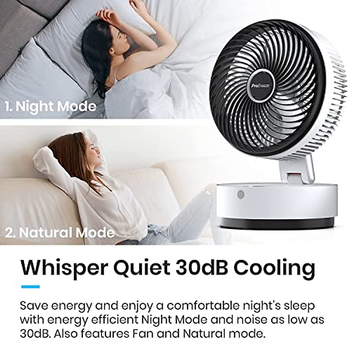 Pro Breeze Personal Table Fan with Remote Control, 8” Desk Fan, Powerful Turbo Whisper Quiet Fan Motor, 24 Speeds, 4 Modes & 12 Hour Timer, Table Fan for Bedroom, Tabletop Fan Air Circulator