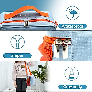 Carrying Case for YOTO Mini Player - Travel Case Compatible with Yoto Mini Audio Music Player, Headphone and Cards, Storage Bag Organizer with Handle and Adjustable Shoulder Strap, Blue (Case Only)