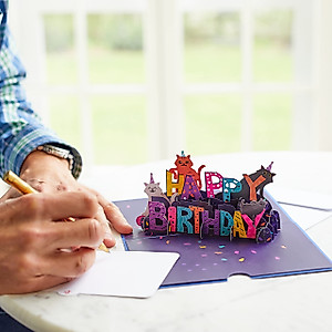 Lovepop Happy Birthday Pop-Up Card for Her and Him- 3D Birthday Animal Greeting Cards for Boys, Girls, Men, Women - Have a Purrfect Birthday - 5" x 7" Cats Card - Blank Note Card & Envelope Included