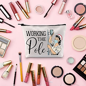 TOBGBE ER Nurse Gift Emergency Room Zipper Bag ICU Nurse Gift Appreciation Makeup Bag Nurse Graduation Gift (Working The Pole)