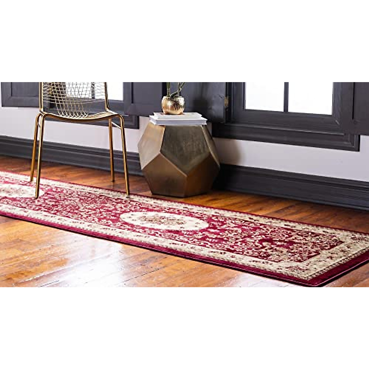 Unique Loom Versailles Collection Traditional Classic Medallion Motif Area Rug (2' 7 x 10' 0 Runner, Burgundy/ Ivory)