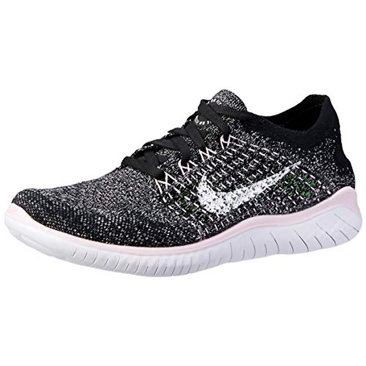 Nike Free RN Flyknit 2018 Women's Running Shoe Black/White-Pink Foam 8.5