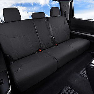 Truckiipa Tacoma Seat Covers Full Set Custom Fit for 2016-2023 Tacoma Double/Crew Cab SR SR5 TRD Sport TRD Off-Road TRD Pro Limited,Canvas Truck Carseat Seat Protectors(Full Set, Black)
