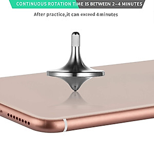 CHEETOP Stainless Steel Spinning Top, Premium Exquisite Perfect Balance Well Made Metal Desk EDC Little Fidget Toy, Spin Long Time Over 6 Minutes, Great Value (Silver,Medium Diameter 29mm)
