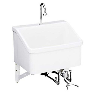Kohler K-12793-0 Hollister Utility Sink with Single-Hole Faucet Drilling, White