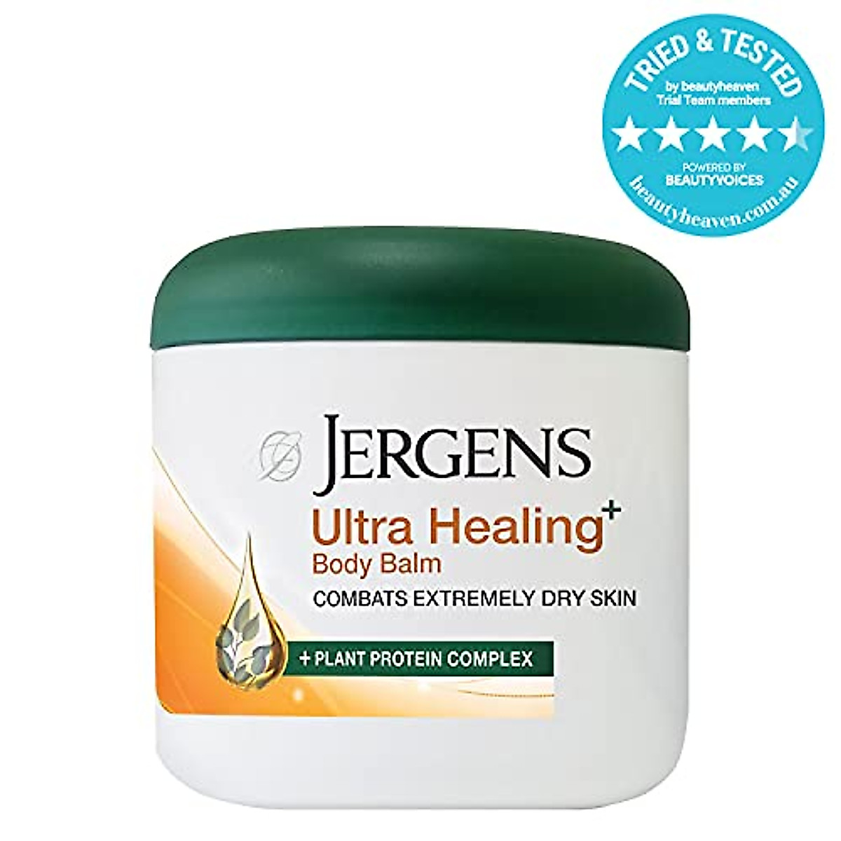 Jergens Ultra Healing Body Balm for Dry Skin, for Extra Dry Skin Relief, 6 Ounces, Formulated with Vitamins C, E and B5 plus Plant Protein Complex