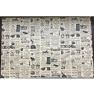 Tissue Paper for Gift Wrapping with Design (Vintage Newspaper) Black and Tan, 24 Large Sheets (20x30)
