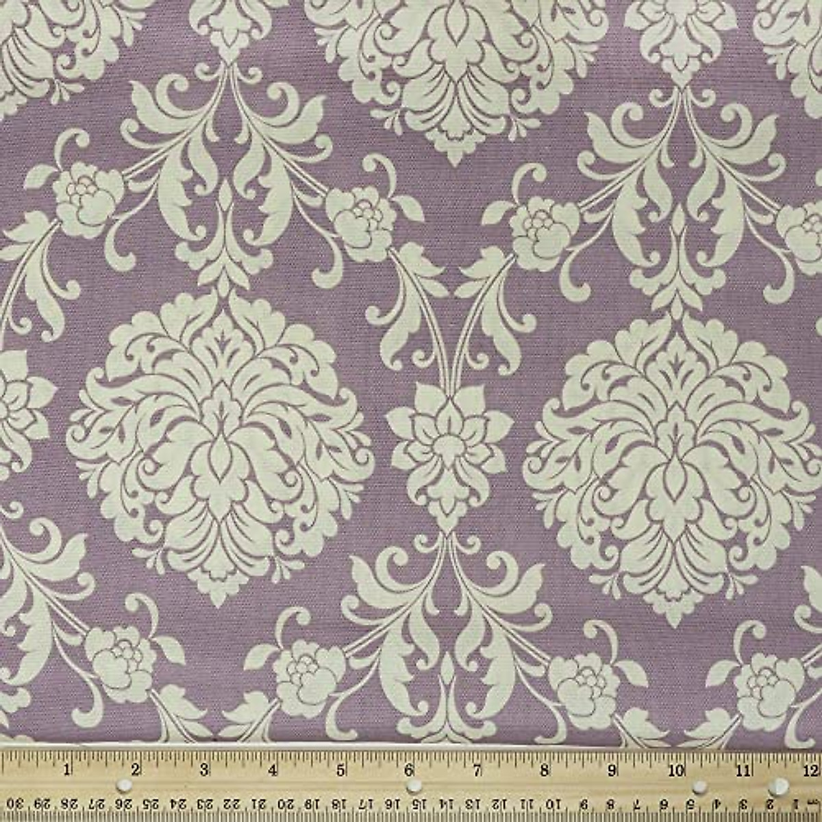 RTC Fabric, 100% Cotton Duck 45" Width Small Damask Lilac Color Sewing Fabric by The Yard