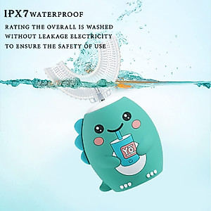 yeklike Kids Electric Toothbrushes, U Shaped Ultrasonic Toothbrush,Rechargeable Kids Toothbrush w/Smart Timer, Sonic Toothbrush K10 （2-7y）…