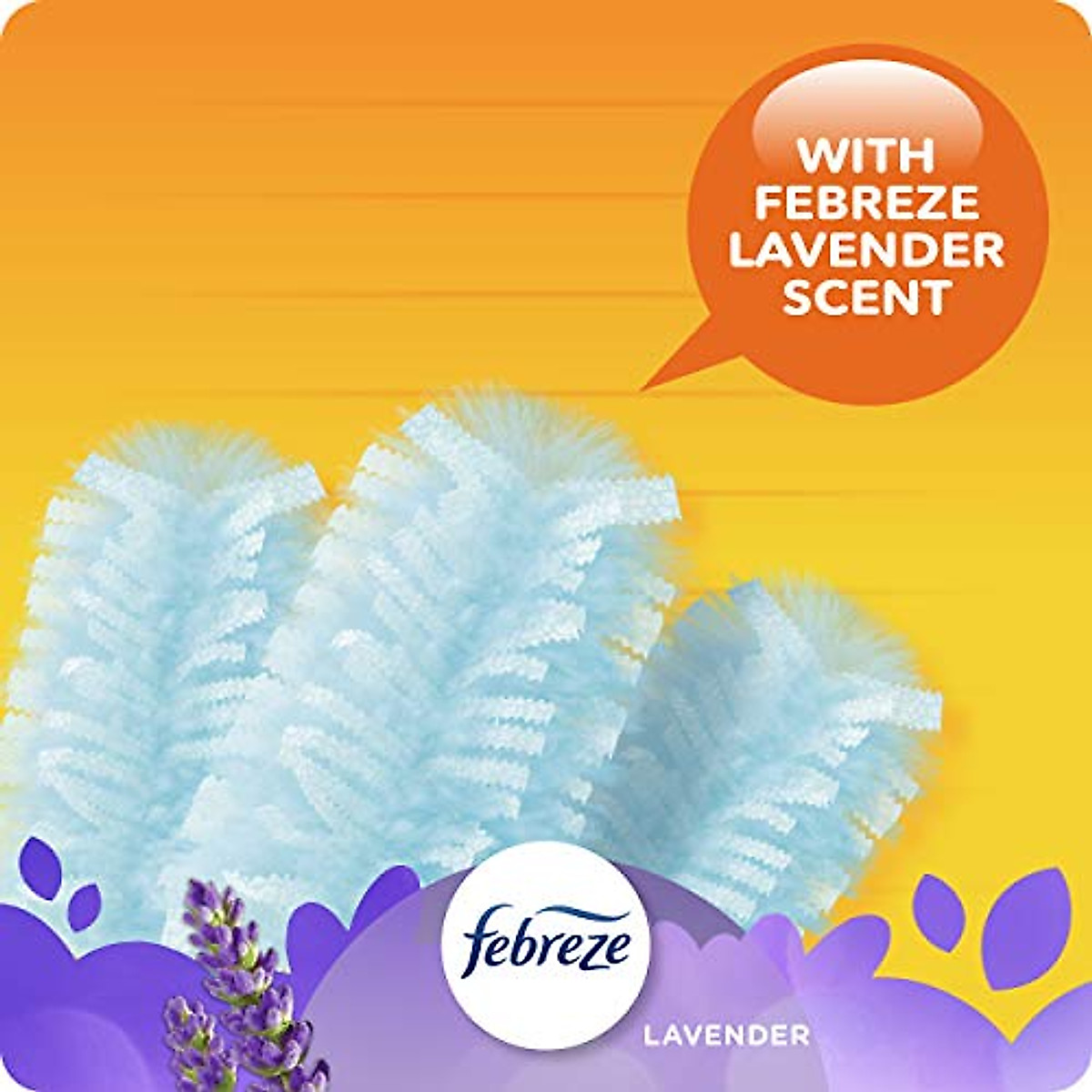 Swiffer Dusters, Ceiling Fan Duster, Multi Surface Refills with Febreze Lavender, 18 Count