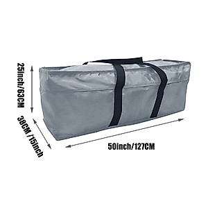 Yolaka Patio Cushion Storage Bag with Zipper and Handle for Outdoor Furniture Cushion 50 x 15 x 25 Inch Gray Waterproof