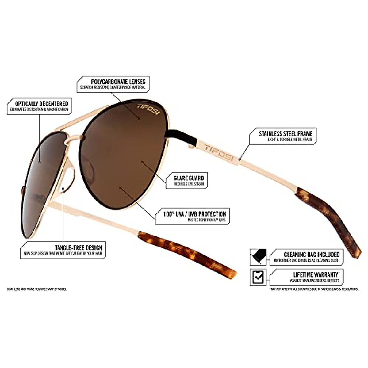 Tifosi Optics Shwae Aviator Sunglasses (Gold, Pink Mirror)