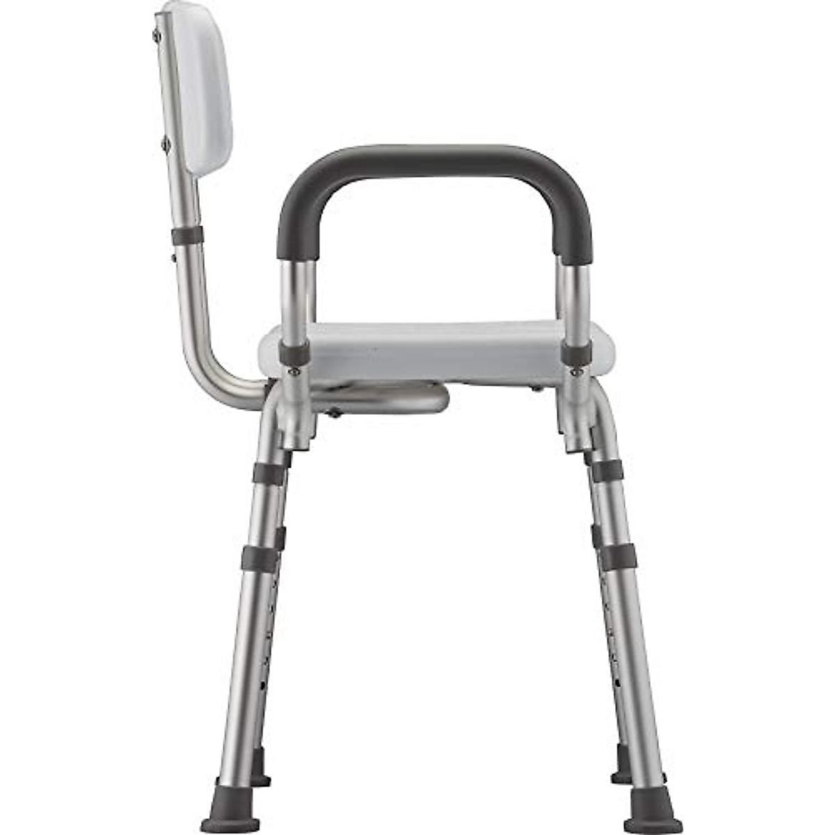 NOVA Medical Products Shower & Bath Chair with Back & Arms & Hygienic Design, White, 1 Count