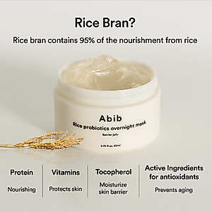 Abib Rice Probiotics Overnight Mask Barrier Jelly 2.7 fl oz I Moisturizer for Slugging Intensive Hydrating Nourishing Face Sleep Sleeping Mask for Korean Skin Care jelly eye cream clay mask glass skin