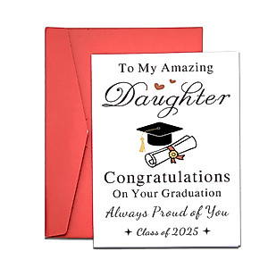 2025 Graduation Gifts for Her College Graduation Card for Daughter Best Gifts for High School Senior 2025 Stuff Class of 2025 Gifts Bulk Proud of You Card Master Law 2025 Graduation Card with Envelope