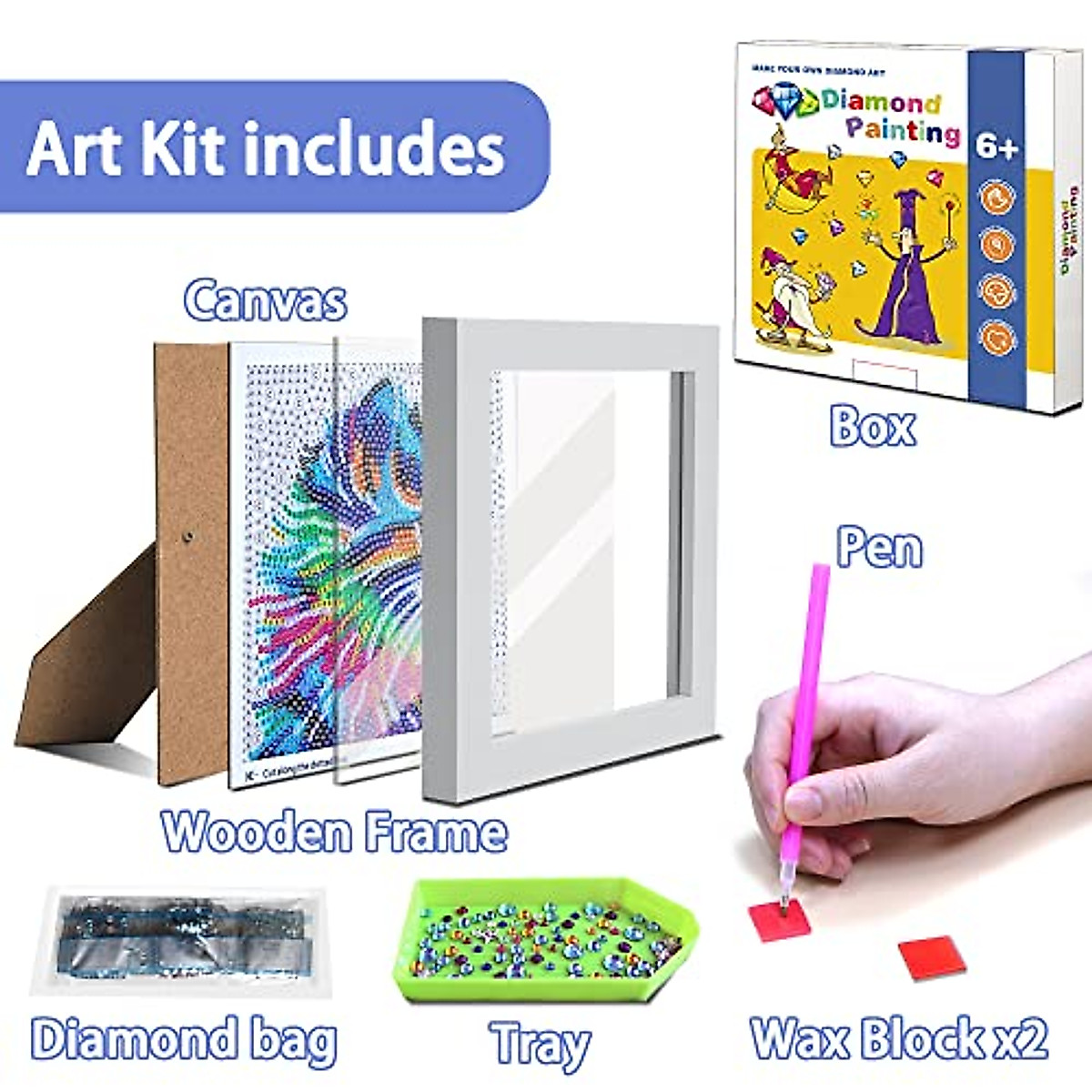FURDOHAI 5d Diamond Art for Kids Suitable for Ages 6-12 Diamond Art and Crafts Creative Gift (cat)