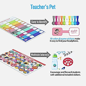 AILIHEN Kids Headphones Bulk 10 Pack for School K-12 Students, Classroom Wired Headphones with Microphone & 85dB Volume Limited & Sharing, 3.5mm Jack for Chromebook, Computer, Laptop (Multicolor)