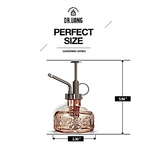 DR.UANG Plant Mister Spray Bottle for Plants Glass Indoor Plant Spritzer Mister Bottle Plant Gifts (Brown 180ml 6 inch)