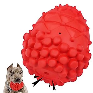 Gumney Dog Chew Toy for Aggressive Chewers Natural Rubber Dog Toy Balls for Medium Large Breeds for Dogs Training Teeth Cleaning (Red)