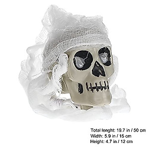 1Pc Luminous Decorative Scary Skull Pendant Halloween Party Skull Decor (White) Decor for Celebration Party