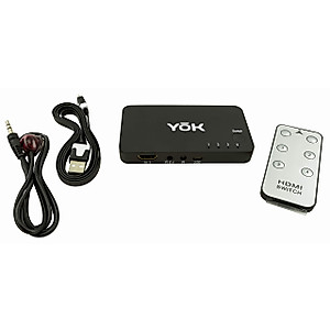 YoK Universal 4-Port HDMI 4K Switch. 4K x 2K Switcher Supports PC, PS3, PS4, Xbox One, Classic Consoles and Media Players