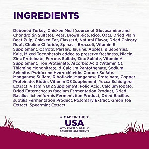 Wellness Complete Health Small Breed Dry Dog Food with Grains, Natural Ingredients, Made in USA with Real Turkey, For Dogs Up to 25 lbs. (Senior, Turkey & Peas, 4-Pound Bag)