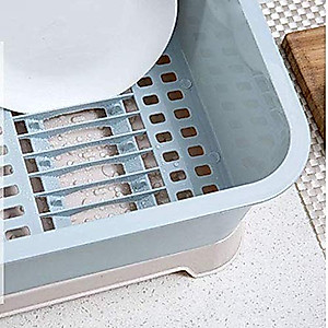 SDGH Dish Rack - Durable Mini Dish Drainer Rack and Tray Perfect for Sinks, and Compact Kitchen Sinks (Color : Gray)