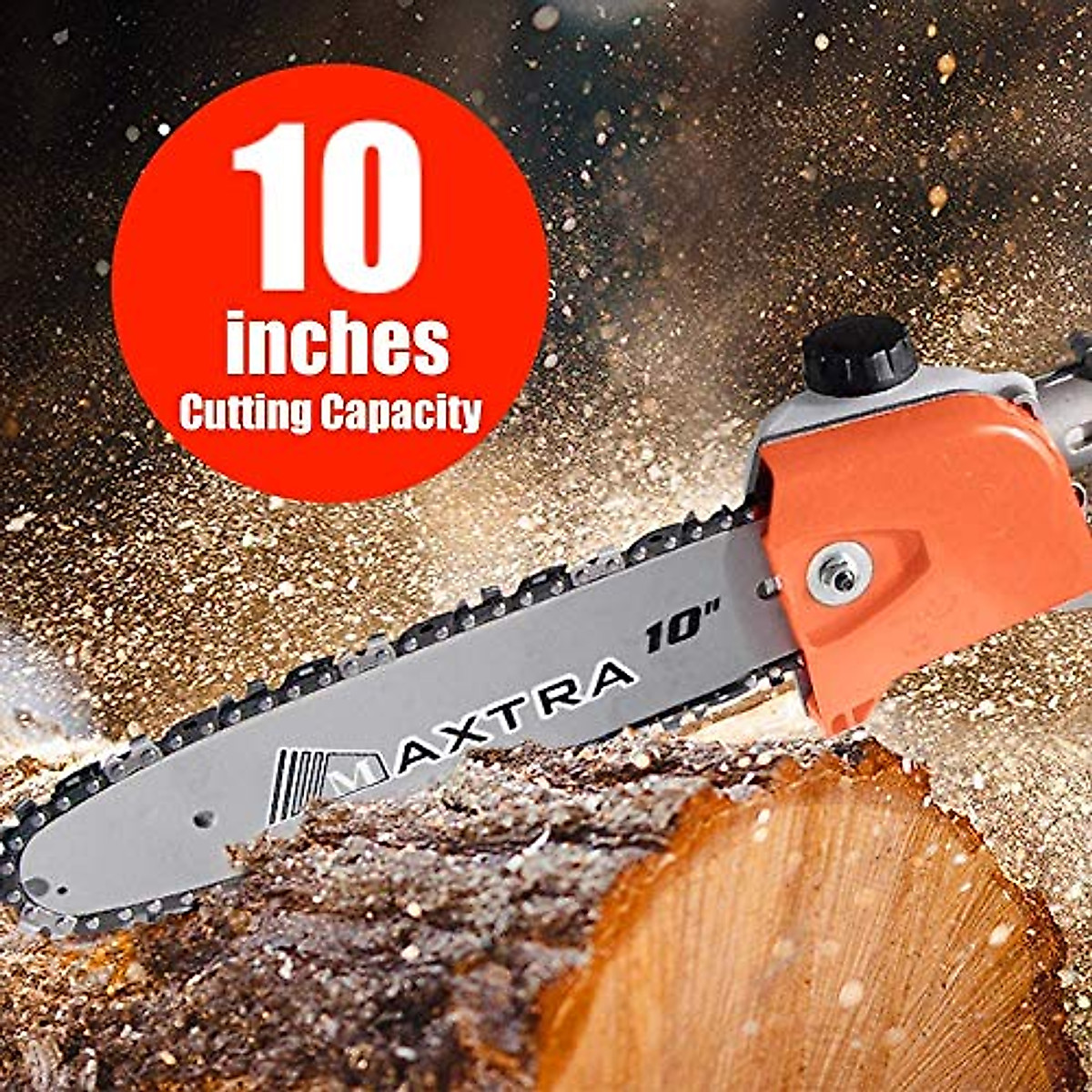 MAXTRA Gas Powered Pole Saw, 90-180 Rotatable Cordless Extension Chainsaw for Tree Trimming with 3.6ft Extension Pole Reach to 16 feet for Tree Limb Branches Pruning, Adjustable Saw Head